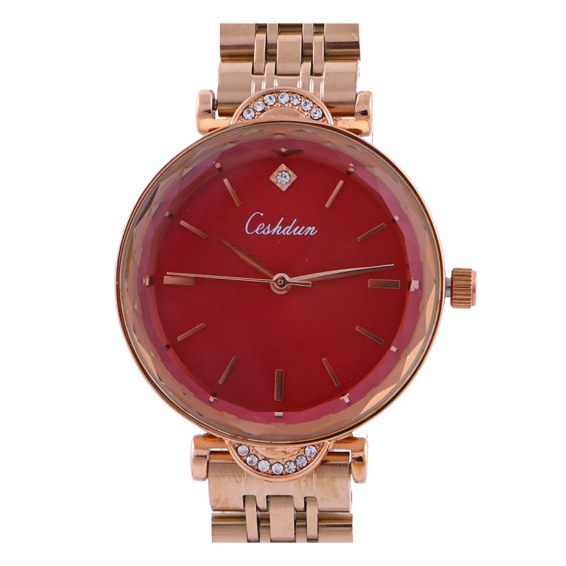 Metal Ladies Watch Red