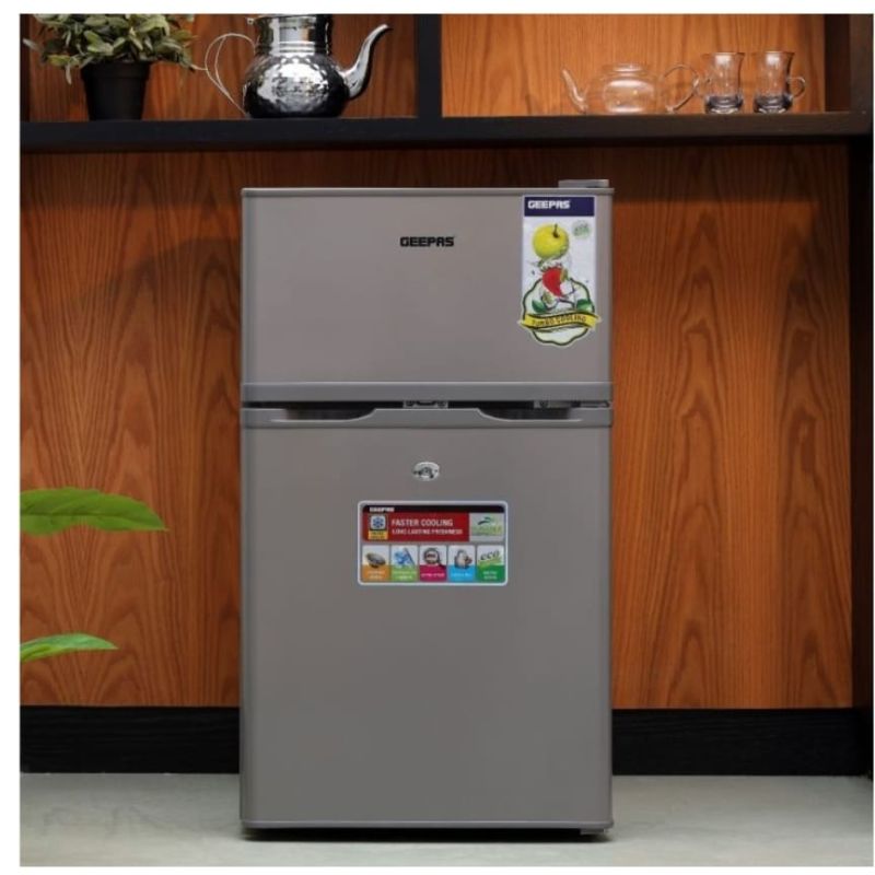 Geepas Double Door Refrigerator 125L